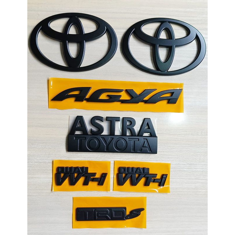 Agya logo writing Emblem, complete set, original matte black | Shopee ...