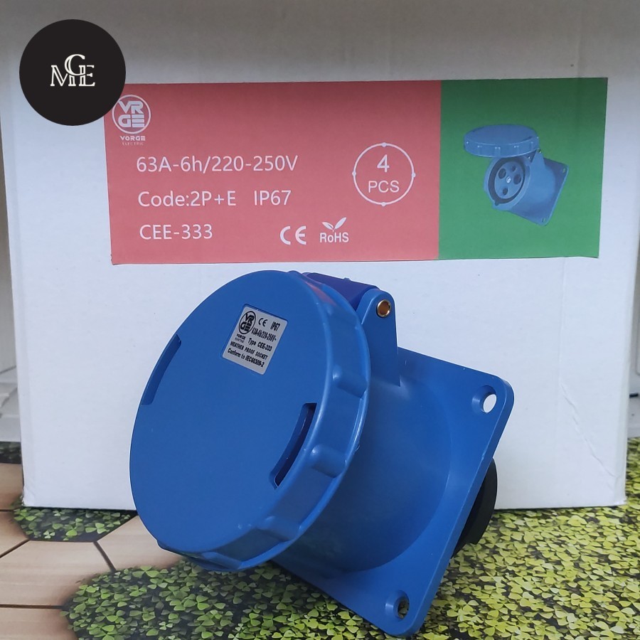 Industrial Panel Socket 3pole 63a Cee 333 3pin Generator Socket