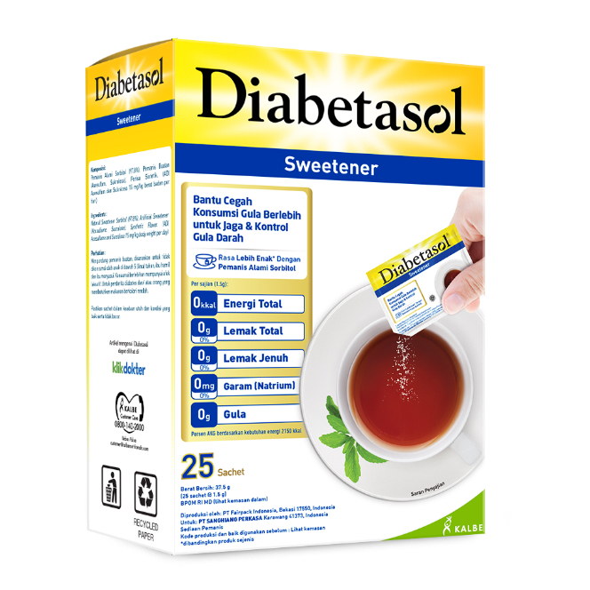 Diabetasol SWEETENER 25 Sachets Of Additional DIABETES Sufferers ...