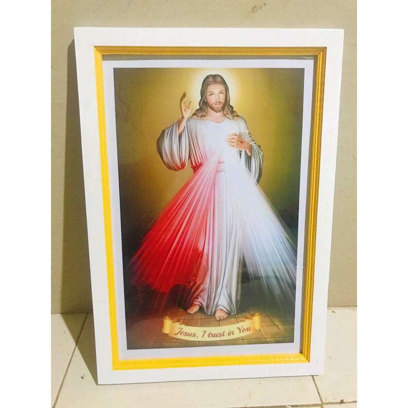 HIASAN DINDING Wall decoration painting Jesus Christ mercy divine plus ...