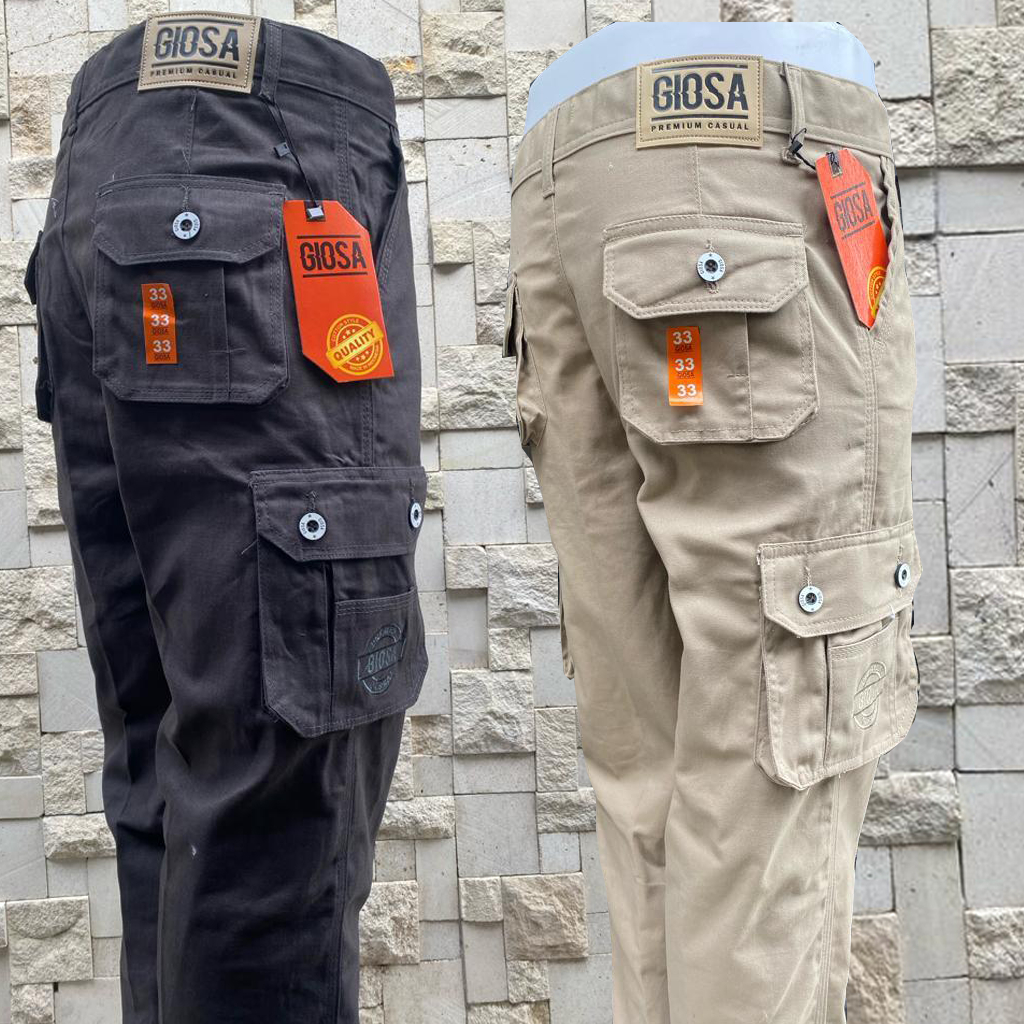 KATUN Cardinal GIOSA ORIGINAL Men's Long CARGO Pants COTTON CANVAS ...