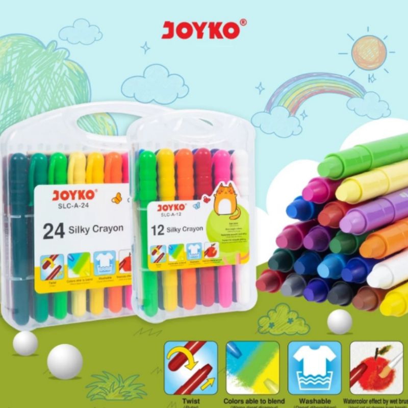 Crayon Silky soft crayon Joyko SLC-A-12 colors, 24 colors, Trifelo 24 ...