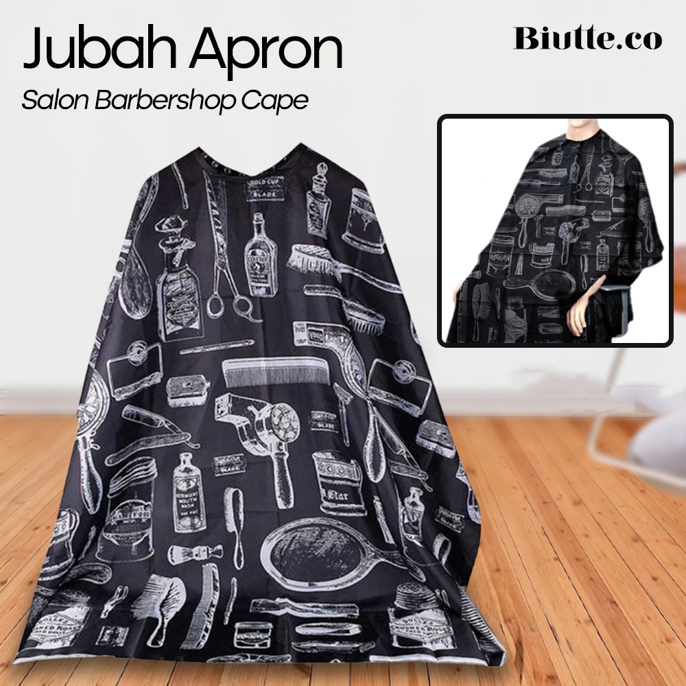 Barbershop Cape Salon Barber Apron Cloak - WB01 - Black | Shopee ...