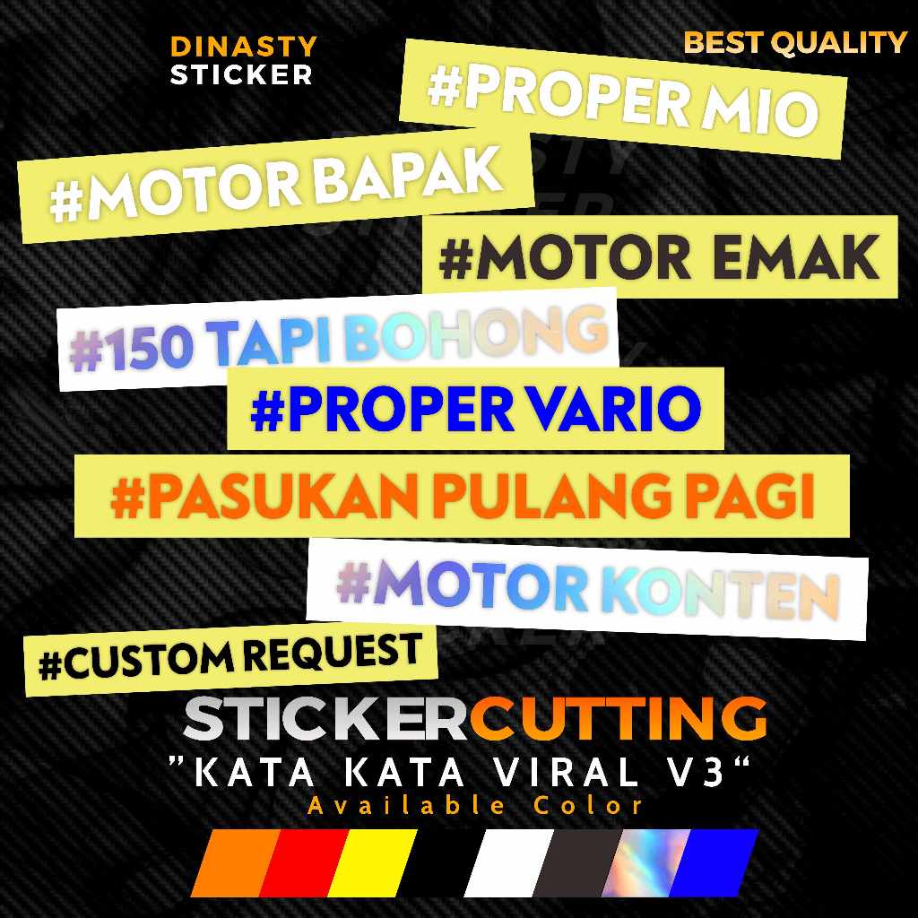 Sticker STICKER CUTTING Words VIRAL V3 PROPER MIO Motorcycle Father ...