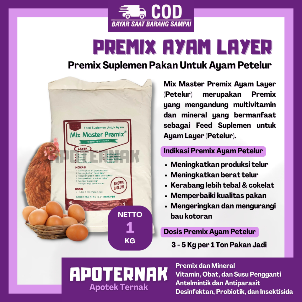 Mix Master Premix CHICKEN Layer 1 KG - Egg Production and Quality ...