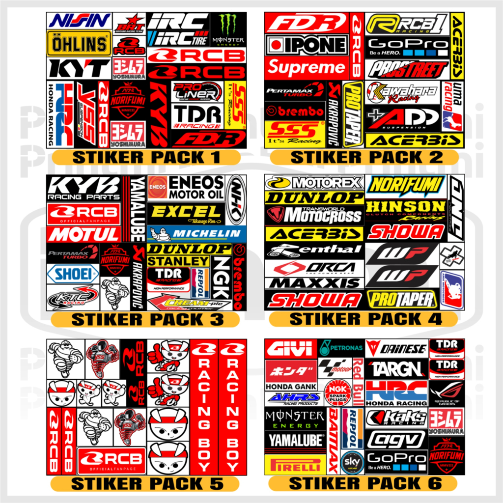 Racing Pack Sticker Sponsor Sticker Plus Anti-Fade Lamination ...