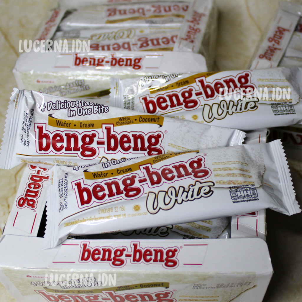 Beng-beng Wafer White Chocolate & Coconut 1 pcs/Thai Snack (Beng Beng ...