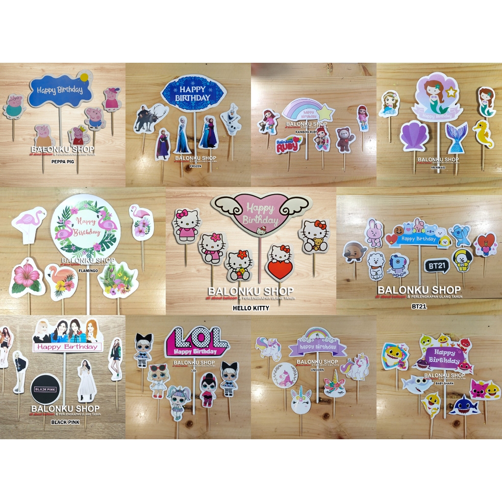 Happy Birthday Cake Topper/Girl Cake Topper/Character Cake Decoration ...