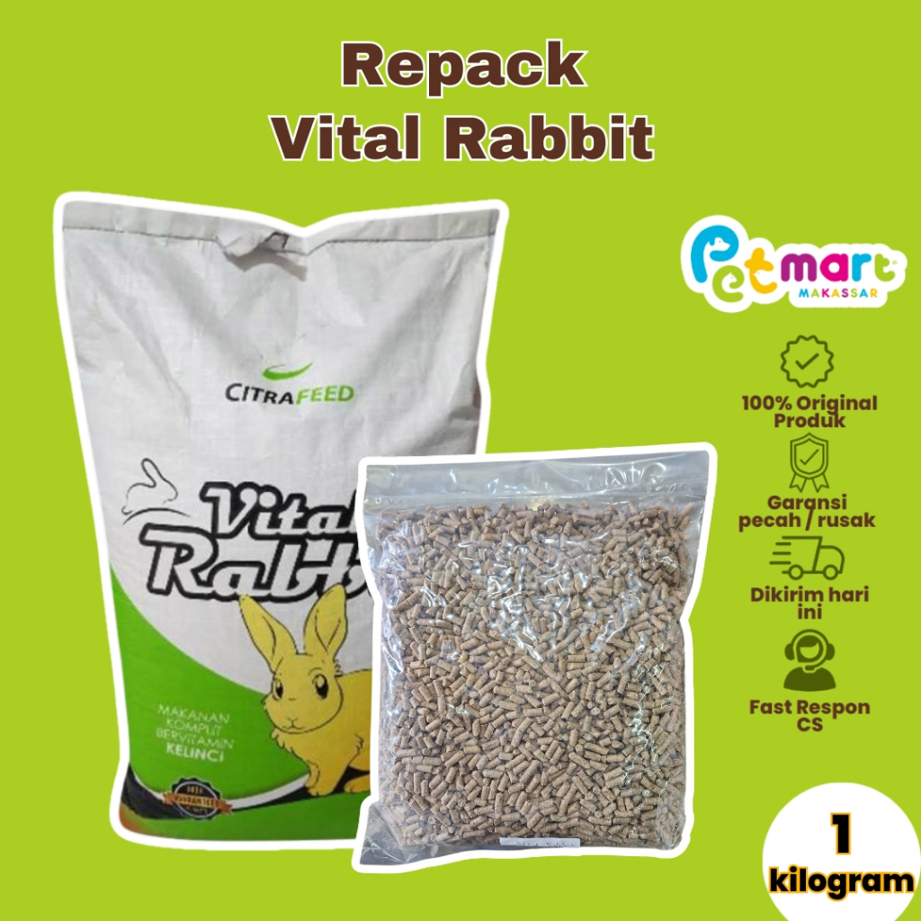 Pellet Rabbit Food Repack Vital Rabbit Food 1 kg | Shopee Philippines