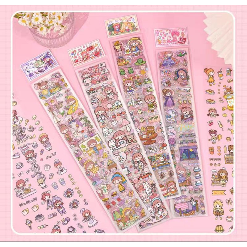 Beautiful Momo Character Long Stickers / Cute Children's Anime Cartoon ...