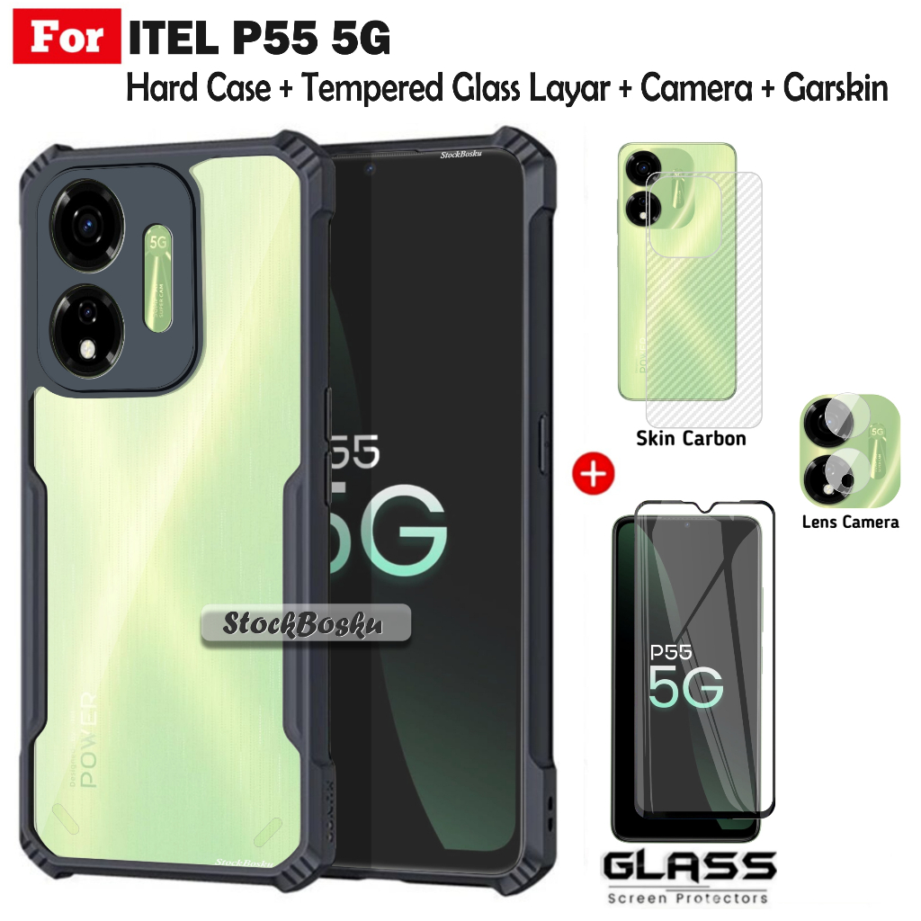 LAYAR 4in1 Case Package Itel P55 Nfc 4G 5G Shockproof Acrylic Free Anti ...