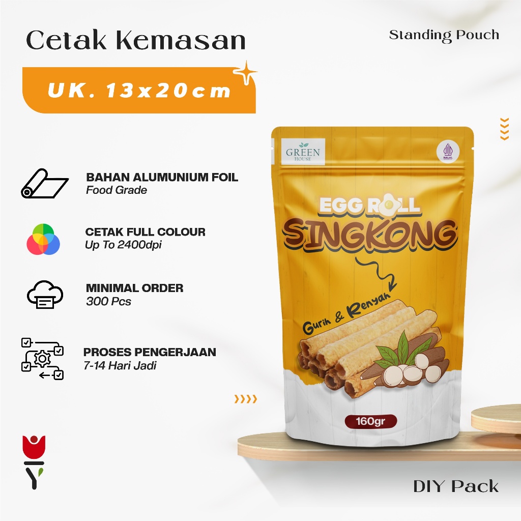 MINIMAL Diypack - Print Food Packaging Standing Pouch Size 13x20, For ...
