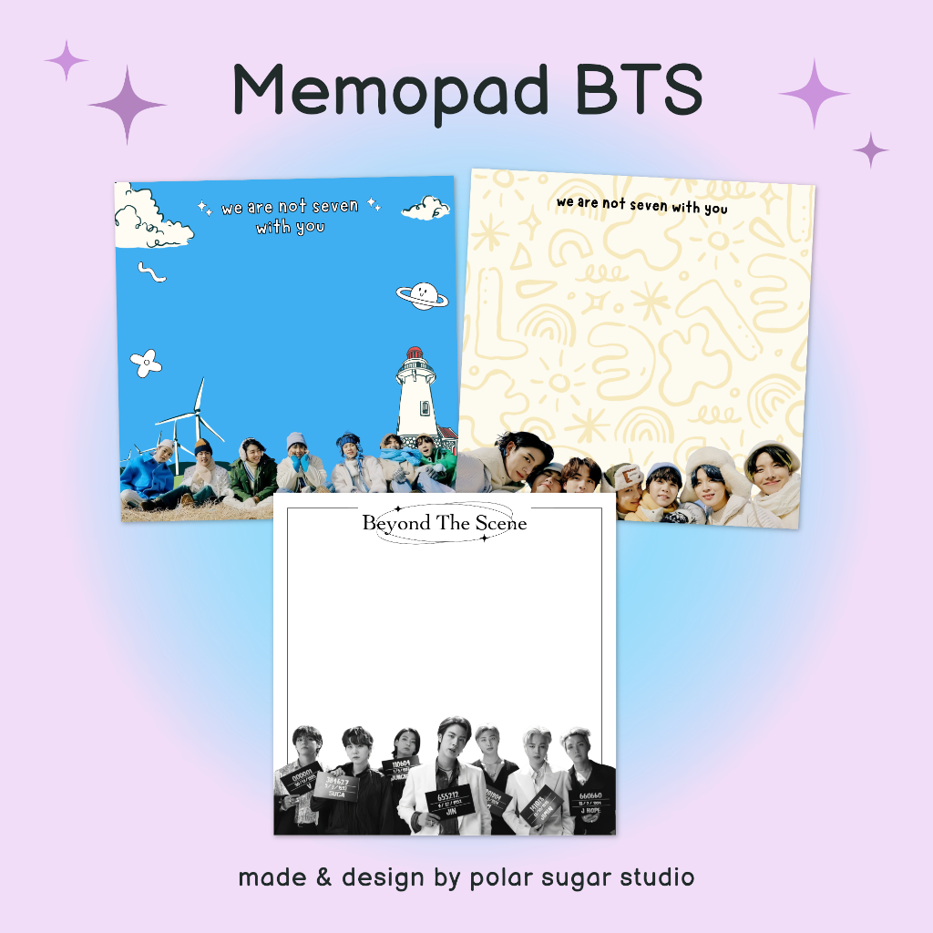 [30 Sheets] Memopad/Notepad BTS Aesthetic Minimalist Memo Can Be Custom ...