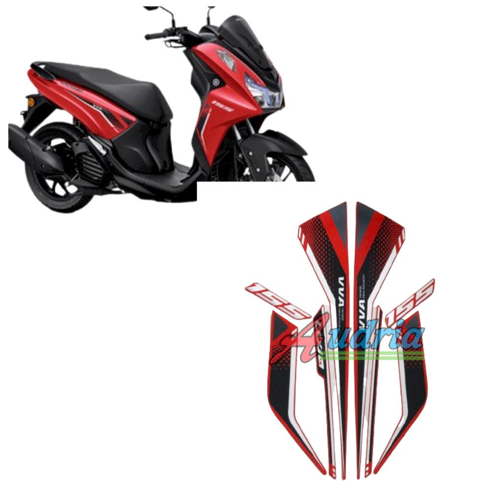 MERAH Standard red 2024 yamaha lexi motorbike polet body trim sticker ...