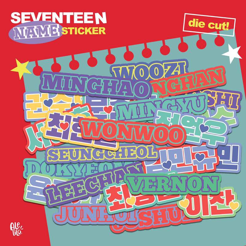 Seventeen NAME STICKER / DIE CUT NAME STICKER | Shopee Philippines