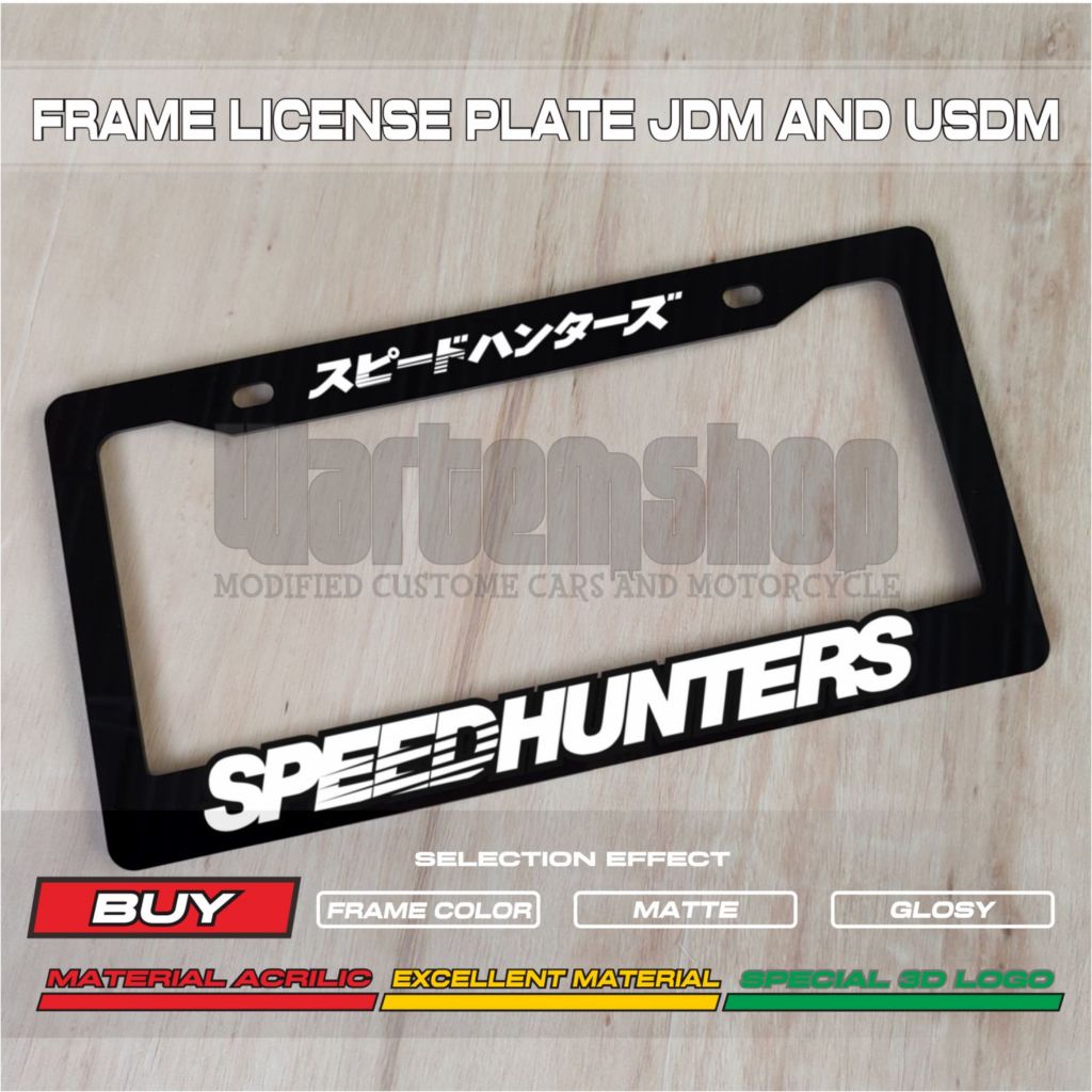 Jdm AND USDM 3D SPEEDHUNTERS Car PLATE FRAME | Shopee Philippines