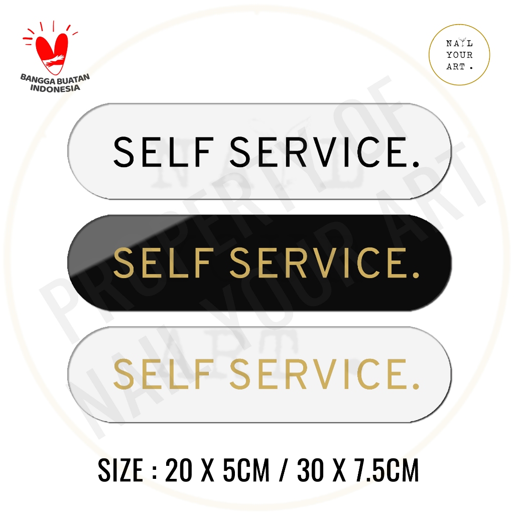 Self SERVICE ROUND Acrylic Sign - Nail Your Art - Minimalist Signage ...