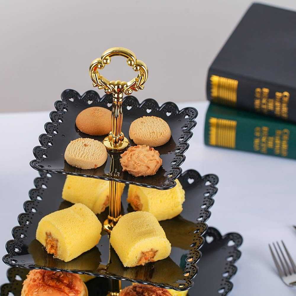 Tiered Cake Plate 3 Tier Cake Rack Detachable Plate Cake Stand Display ...