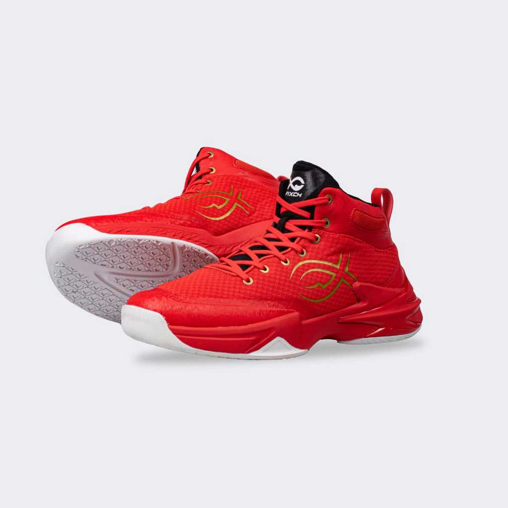 Fixch Demonic Dragon Red Red Gold Mid Series Volleyball Shoes Fixch ...