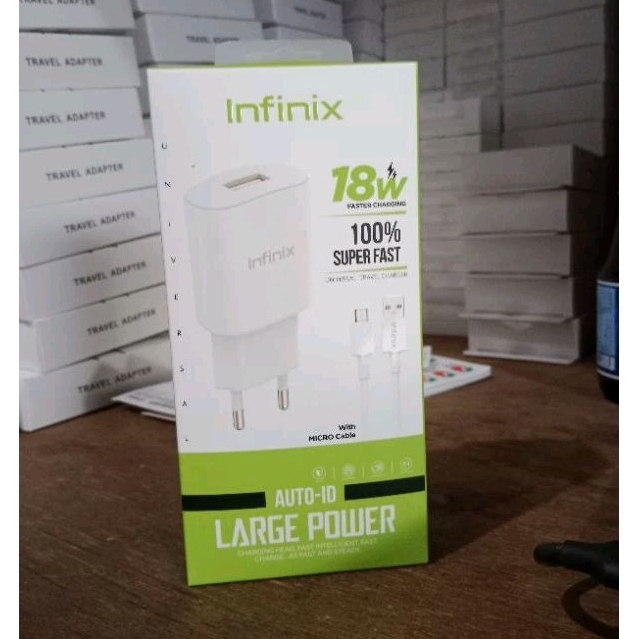 Charger INFINIX HOT 10/HOT 9/NOTE 7/NOTE 6 ORIGINAL (18W MICRO ...