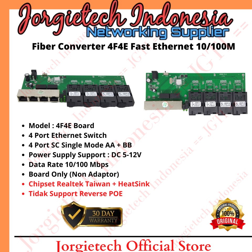 CODE F78A Jorgietech FS4F4LBOARD Media Converter Board 4 Port FO 4 Port ...