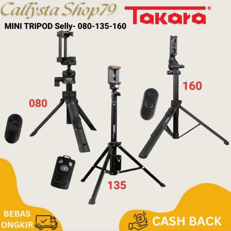 Takara SELLY 080 135 160 TRIPOD MINI SELFIE STICK WITH SHUTTER REMOTE ...