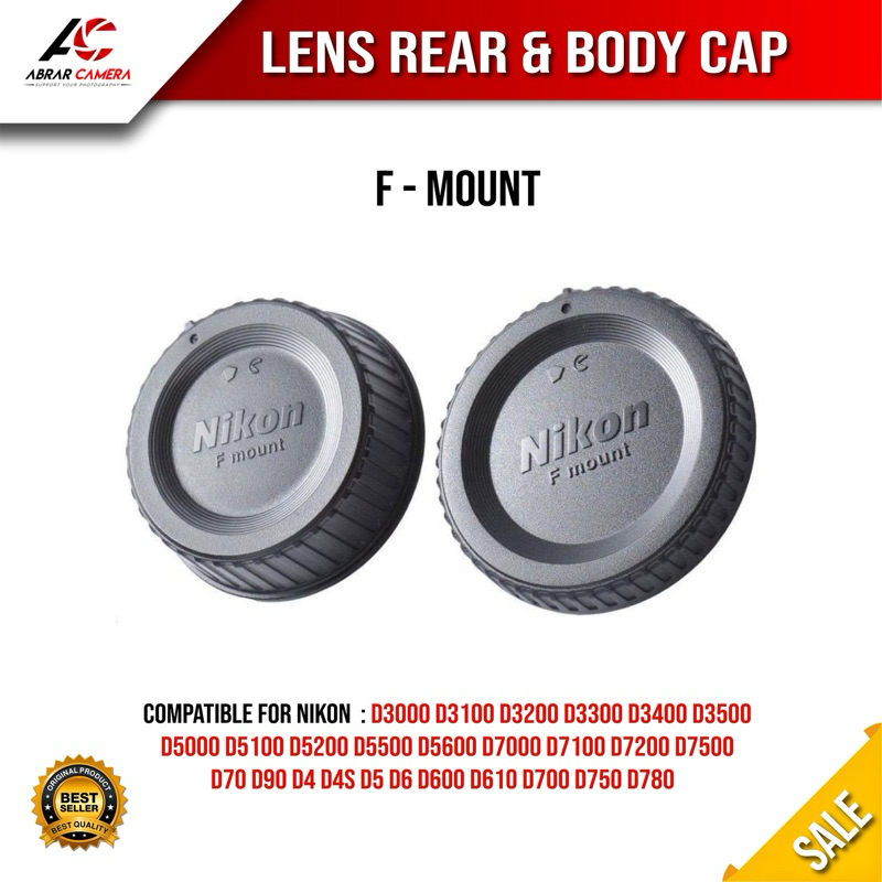 Body Rear Cap for Nikon DSLR Cameras / Rear Lens Cap D3200 D3300 D3100 ...