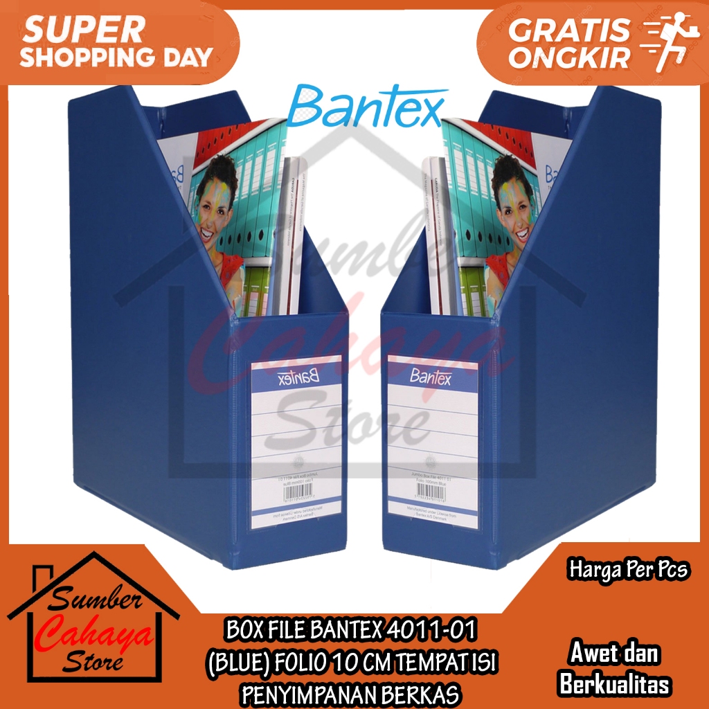 Bantex Jumbo File Box 4011-01 (Blue) Folio 10 Cm Document Storage ...