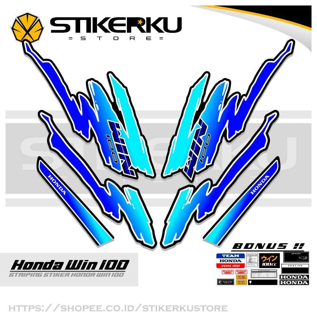 HONDA WIN STRIPING / MOTIF 4 / WIN 100 STICKER / WIN STICKERS ...