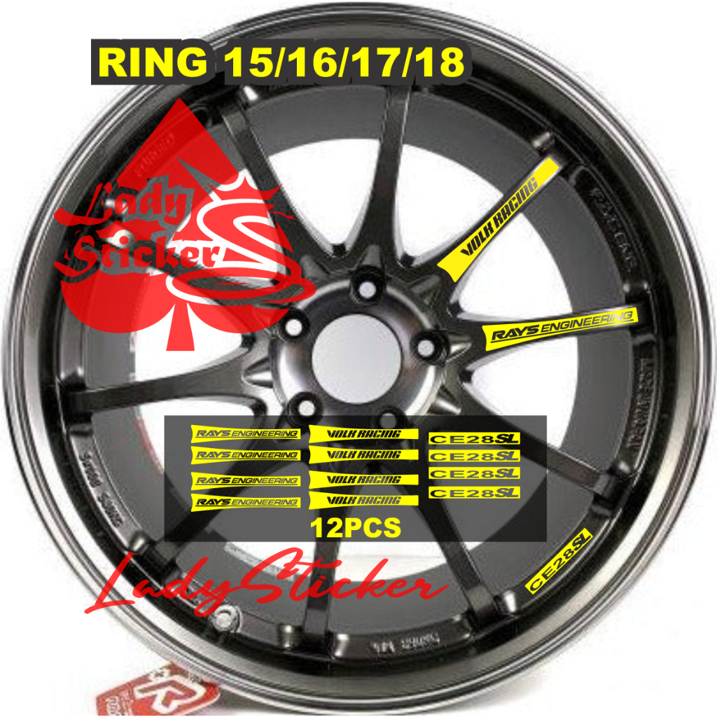 Car rim stickers ce28 sl car rim stickers volk racing rays driving ce28 ...
