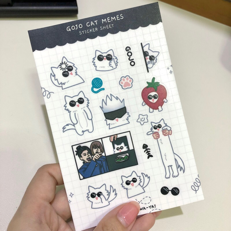 Jujutsu Kaisen Gojo Cat Memes - Sticker Sheet [Yumekawa-ya!] | Shopee ...