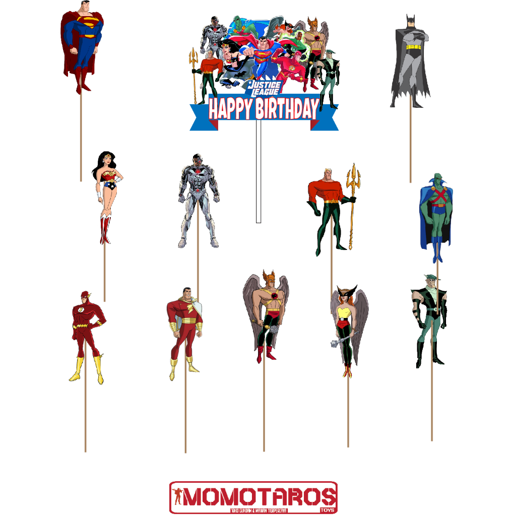 Justice League DC superhero cake Topper contains 13 pcs | Shopee ...