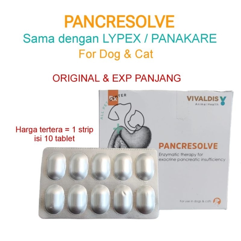 Pancresolve Same Zinc LYPEX Or PANAKARE Vitamin Enzyme Pancreas Dog Cat ...