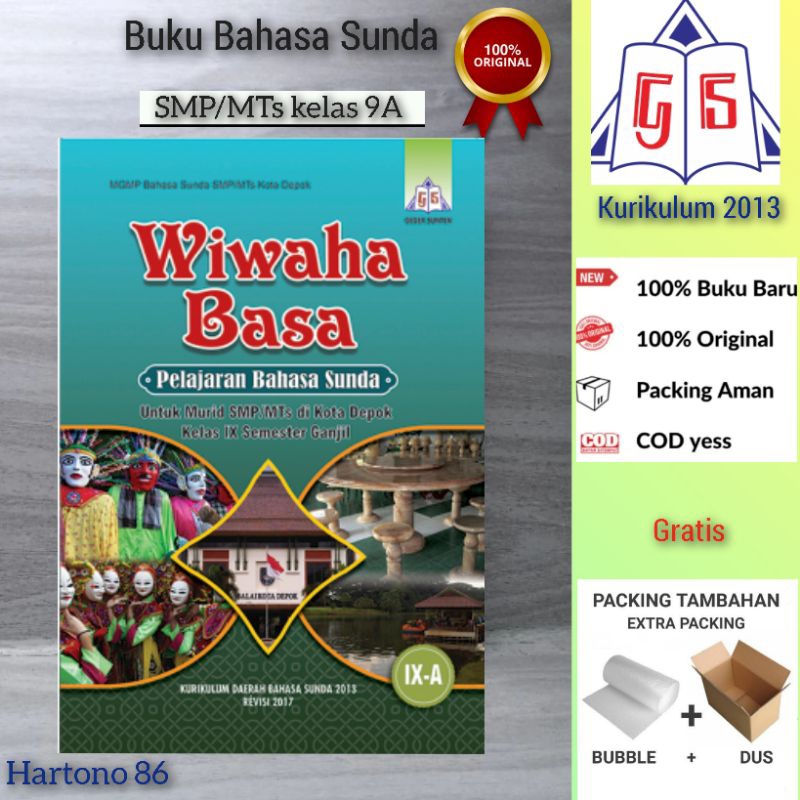 Sundanese book Wiwaha Basa for SMP/MTs Class 9A semester 1 geger sunten ...