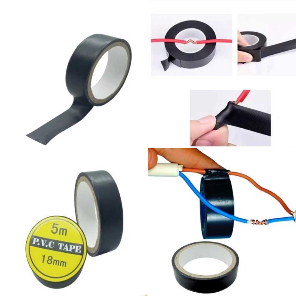 HITAM Original 18mm 5m Black Electrical Duct Tape Electrical Cable ...