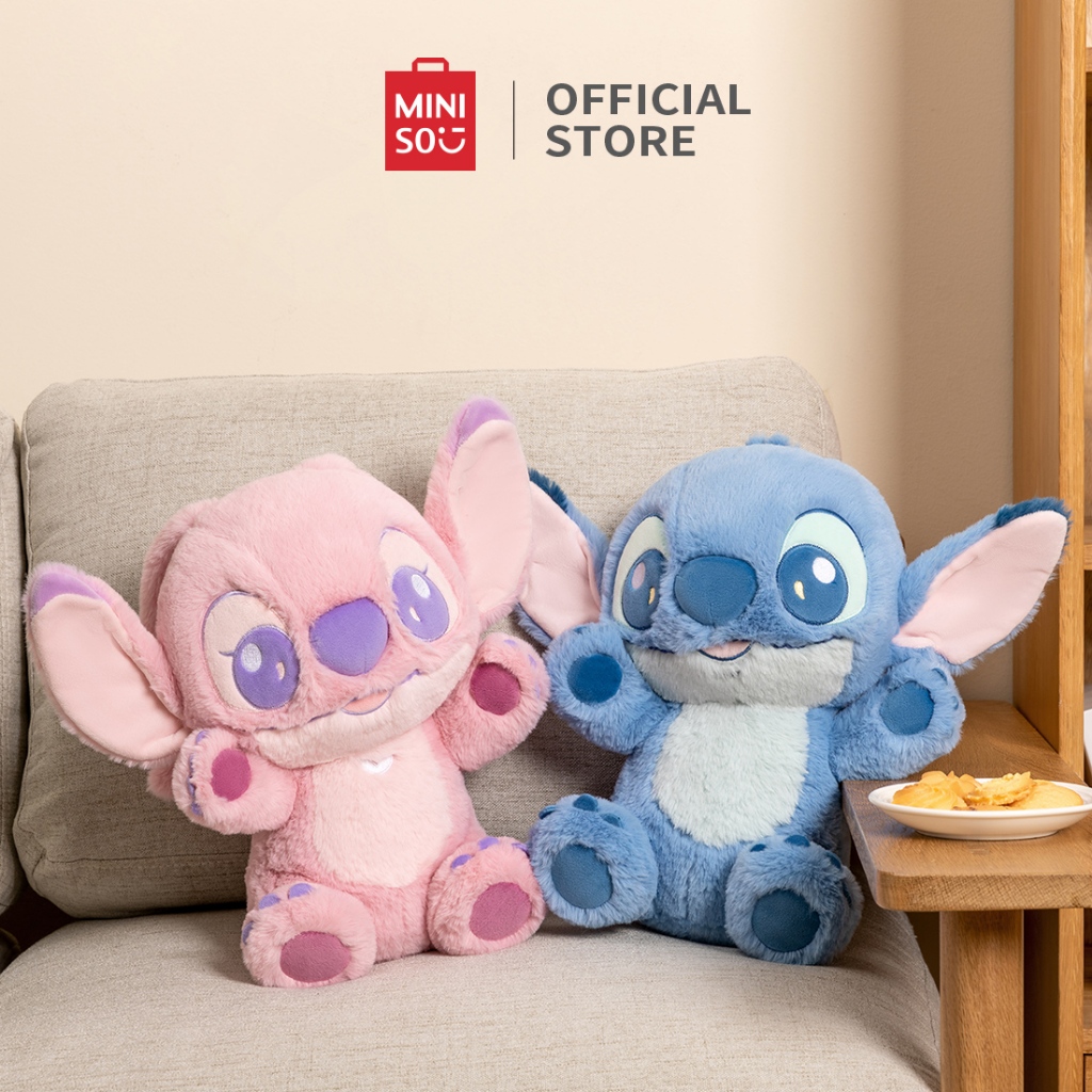 Miniso Couple Doll Disney Stitch Angel Plush Toy Cute Doll Kids Gift ...