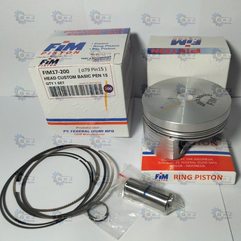 Piston piston kit FIM modified motorbike pin 15 dm 77, 78, 79 mm custom ...