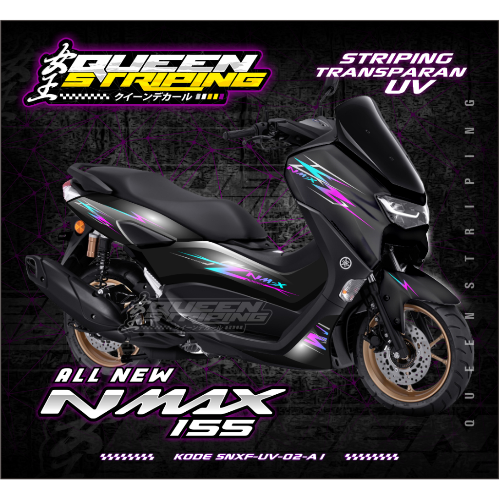 Nmax NEW 155 Viral UV Striping Transparent Sticker - Racing Motif ...