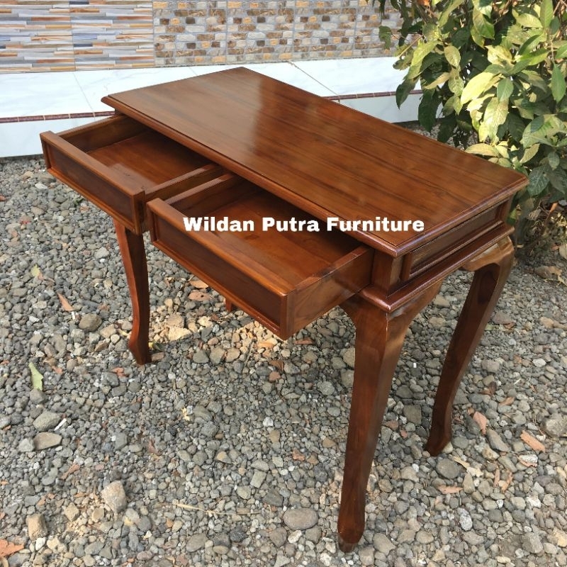 KAYU Teak Wood 2-drawer Dressing Table Consul Table | Shopee Philippines
