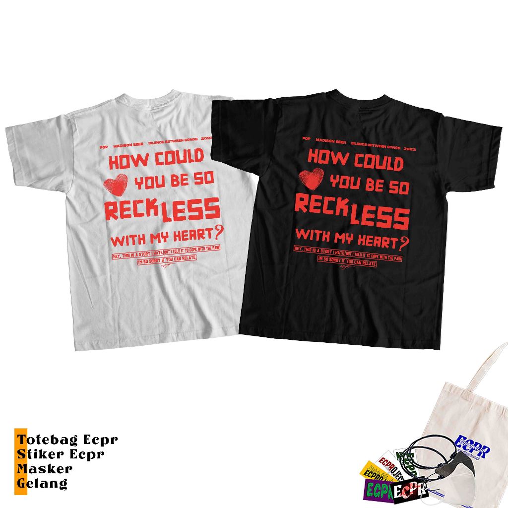 [REGULAR] T-shirt RECKLESS MADISON BEER VERSION COTTEN COMBED | Shopee ...