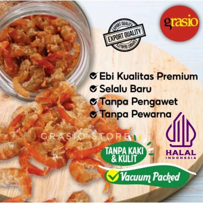 Premium clean peeled dried shrimp Ebi 250 gr clean without skin ...