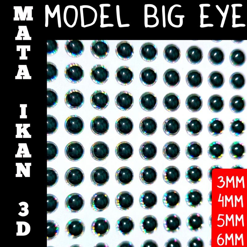 MATA 3D Fish Eye Big Eye model Jig Eye Sticker and Lure Bait | Shopee ...