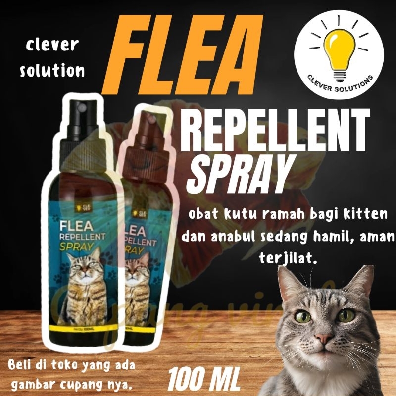FLEA REPELLENT SPRAY - Cat FLEA Killer and Prevention 100 ML CLEVER ...