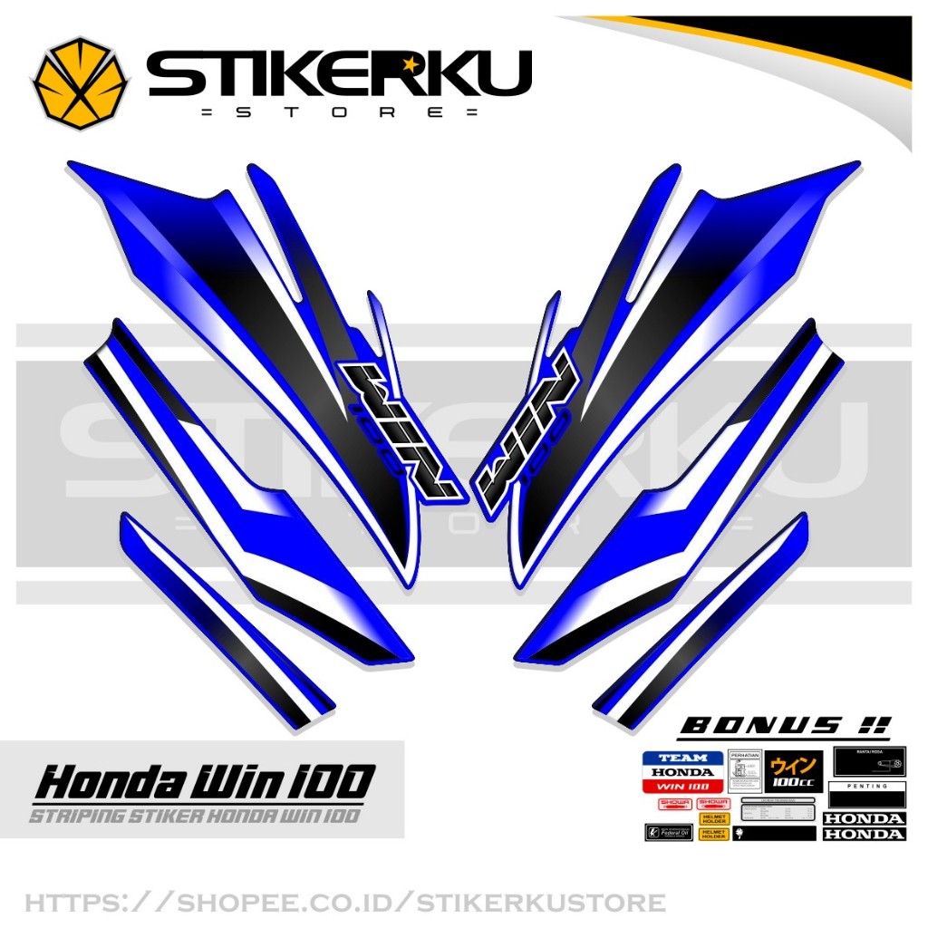 HONDA WIN STRIPING / MOTIF 88 / WIN 100 STICKER / WIN STICKERS ...