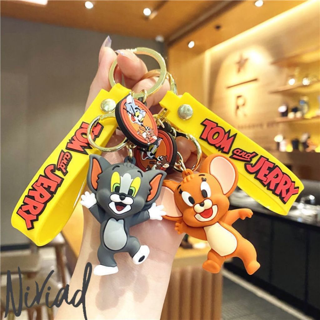 GANTUNGAN Cartoon Character Keychain Key Chain Cartoon Doll Tom and ...