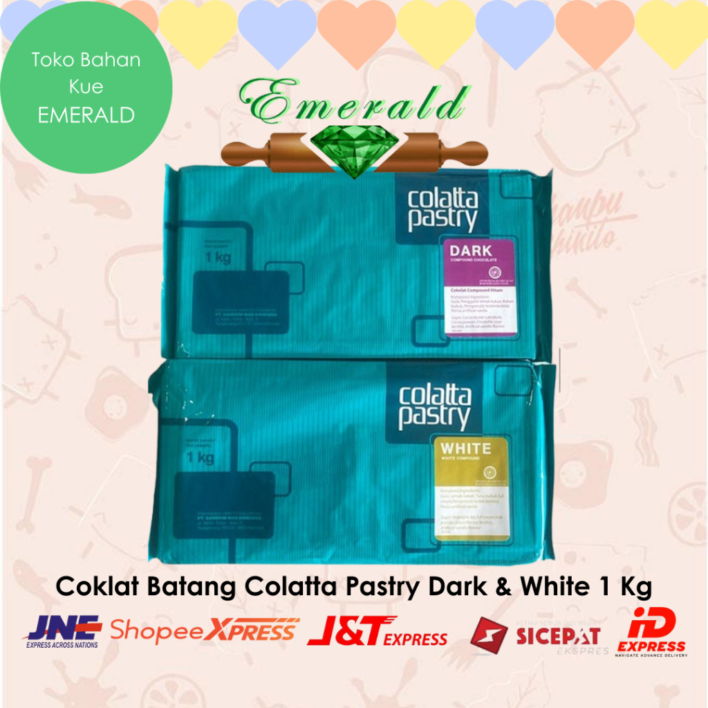 Colatta Pastry Dark & White Compound Chocolate Bar 1 Kg | Shopee ...