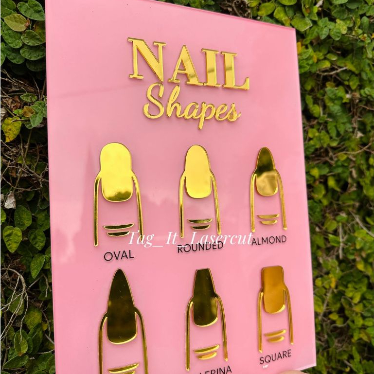 FREE Acrylic BOLT Signage Salon Nail Shapes Nail Shapes Acrylic Sign ...