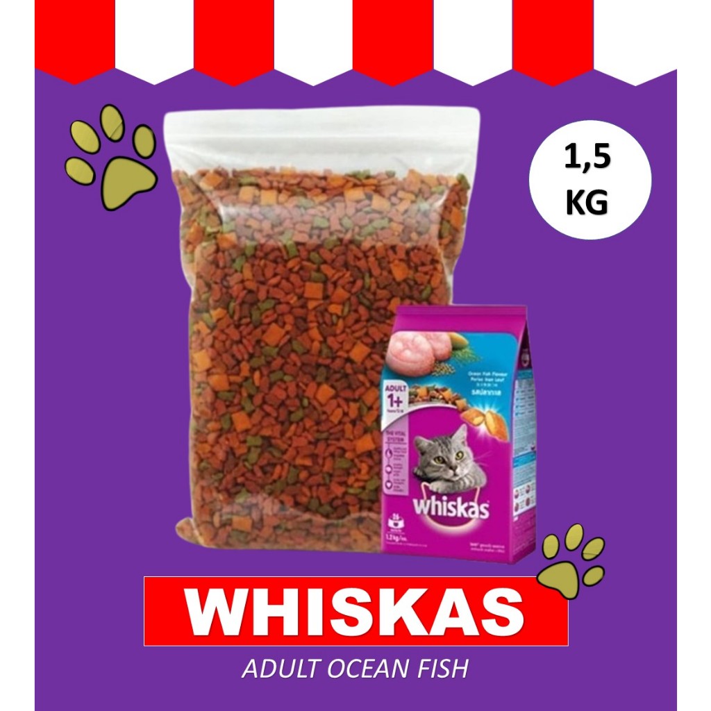 Whiskas Ocean Fish Cat Food Repack 1,5 Kg | Shopee Philippines