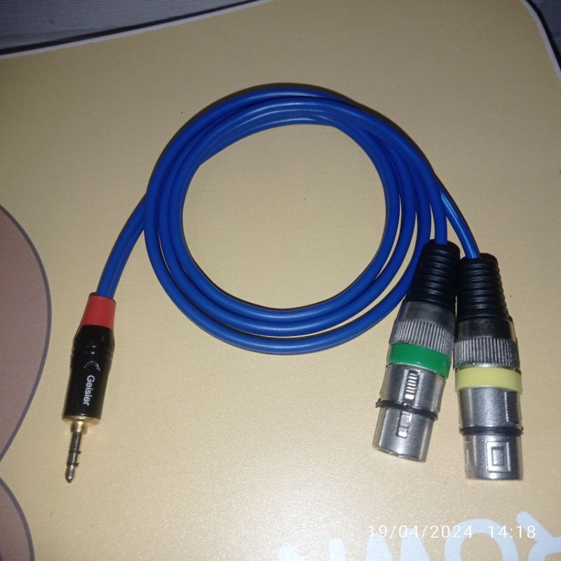 Stereo mini jack cable to 2 XLR female Kitani Audio Cable | Shopee ...