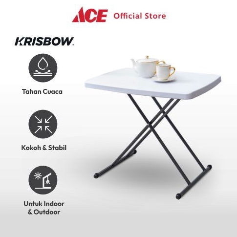 PUTIH Ace Folding Table Adjustable White Multipurpose Table Folding ...